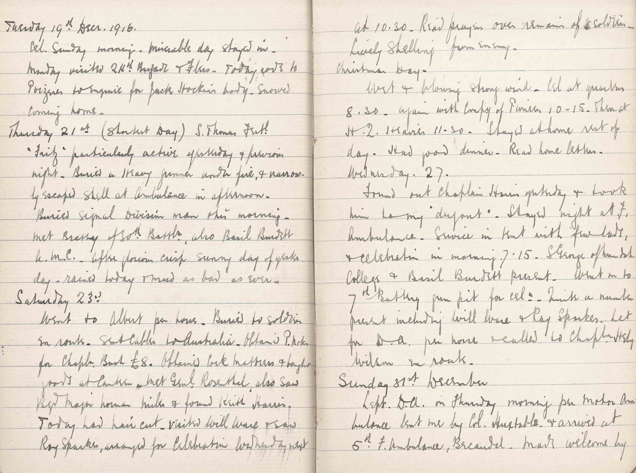 A Queensland army chaplain’s war-time diary
